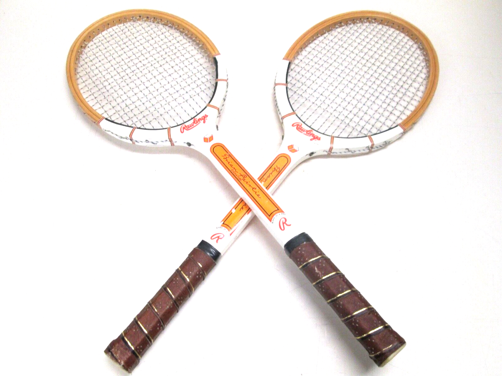 PAIR OF VINTAGE RAWLINGS WOODEN TENNIS RACQUETS BRIAN FAIRLIE 1970's | eBay