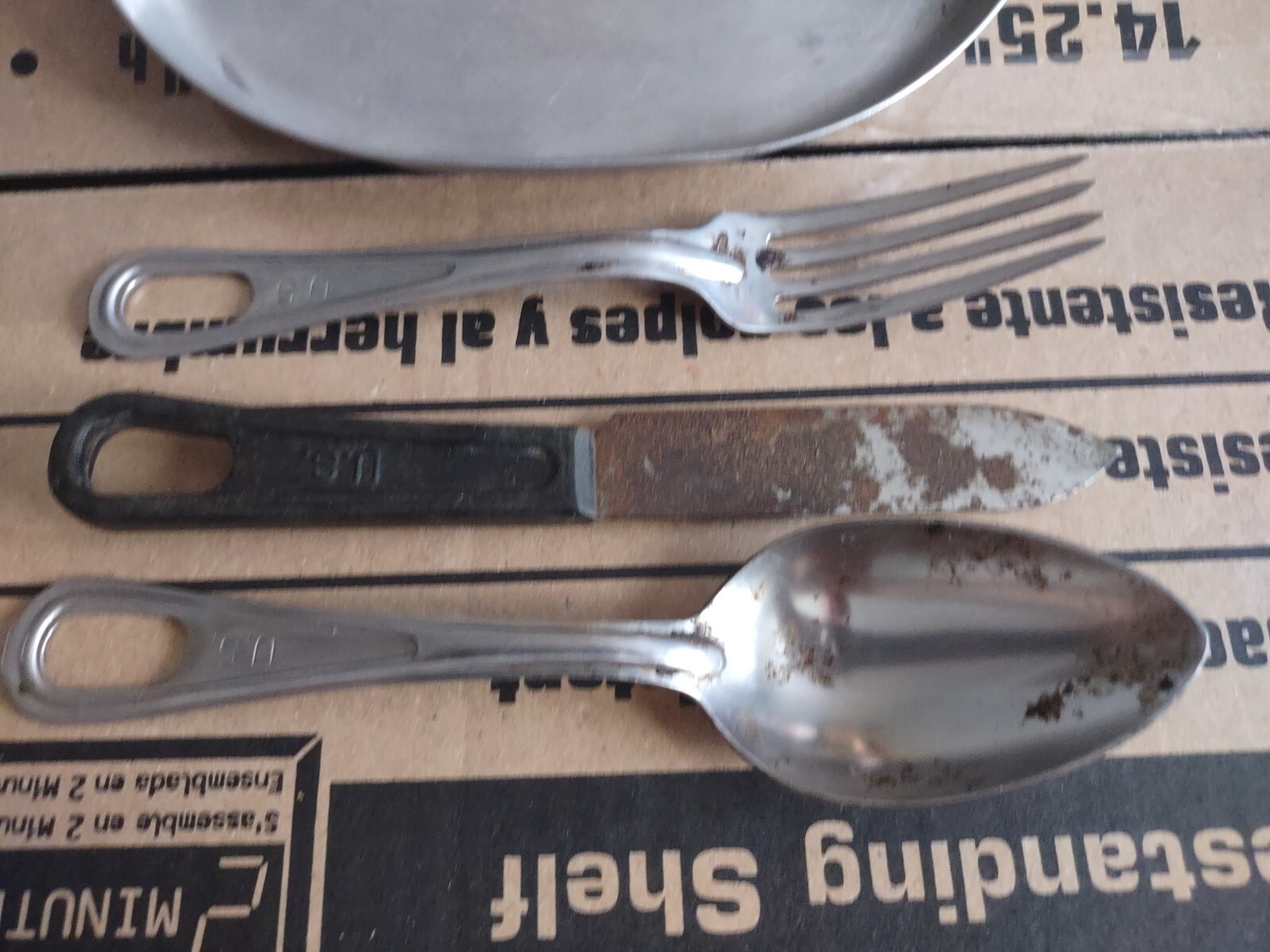 Vintage Army Mess Kit Knife Fork And Spoon No Year That I See | eBay