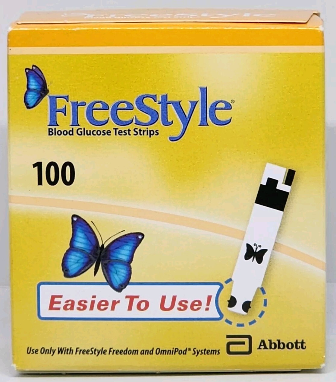 Abbott Freestyle Diabetic Blood Glucose Test Strips 100 Count New 06/30 ...
