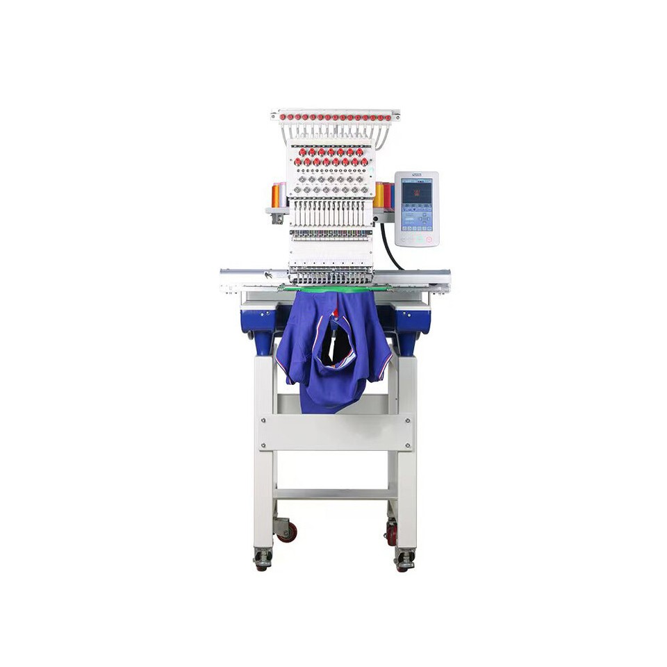 Single Head 15 Needle Embroidery Machine 1200RPM Max Speed With Touch ...