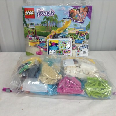 100% Complete Set LEGO Friends 41374 Andrea's Pool Party W / Manual ...