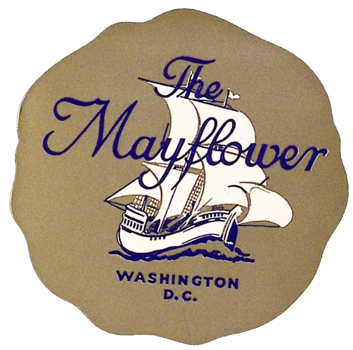 The Mayflower Hotel Washington DC Vintage Gilt Scalloped Edge Luggage ...