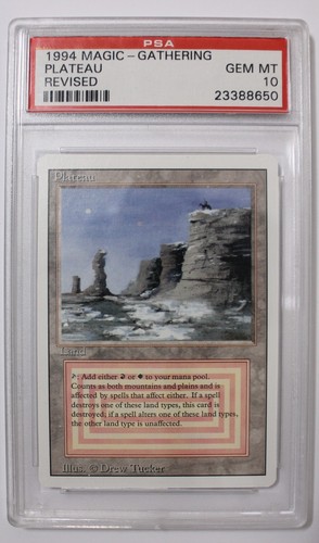 1994 Magic the Gathering MTG Revised Edition Dual Land Plateau PSA Gem ...