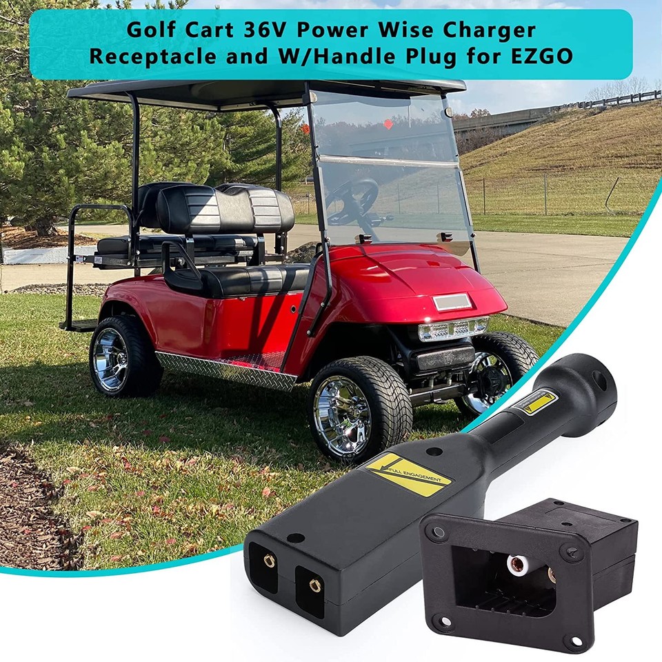 Golf Cart 36V PowerWise Charger Receptacle & Handle Plug for EZGO TXT ...