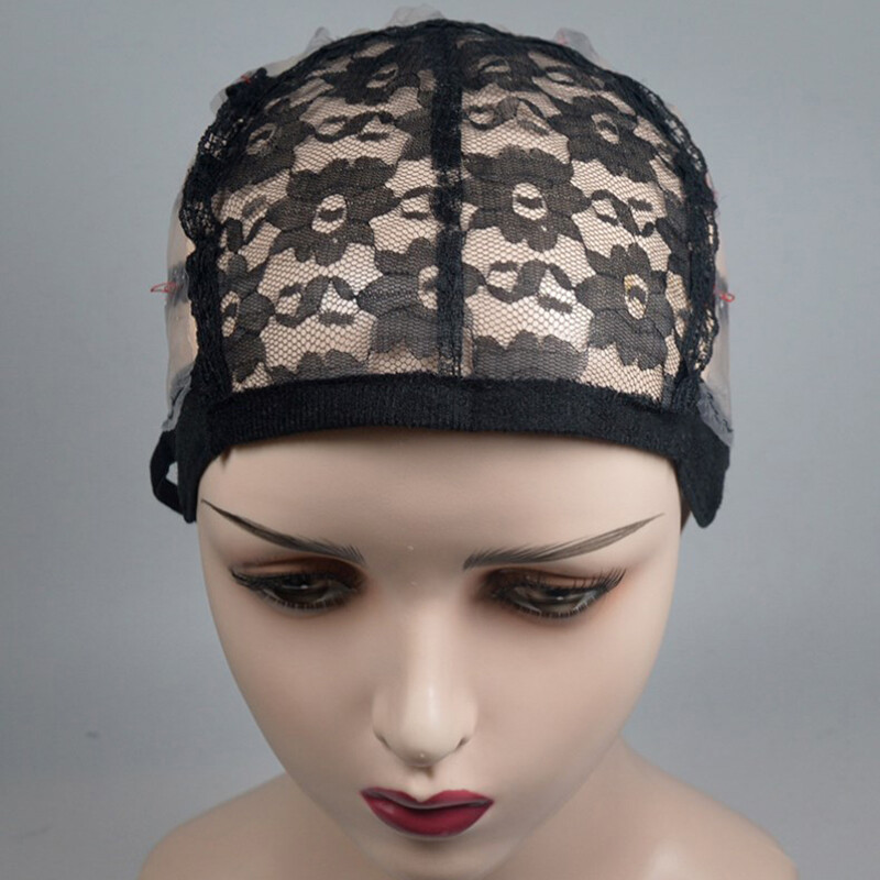 1 Pcs Wig Lace Caps Black 56cm Hair Net Stretch Mesh Leather Adhesive ...