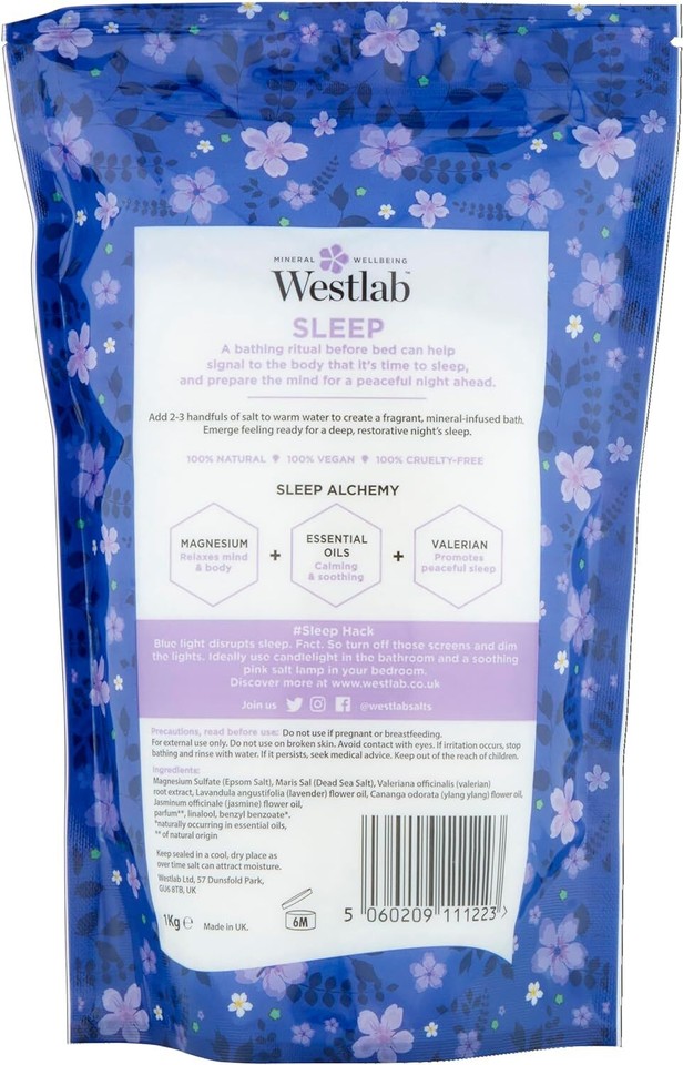 Westlab - Sleep Epsom & Dead Sea Bath Salts, 1kg | eBay UK