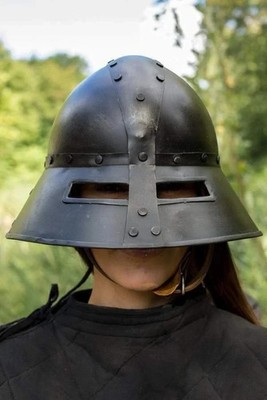 Medieval Knight Kettle Helmet 18 Gauge Steel Warrior Guardsman Armor ...