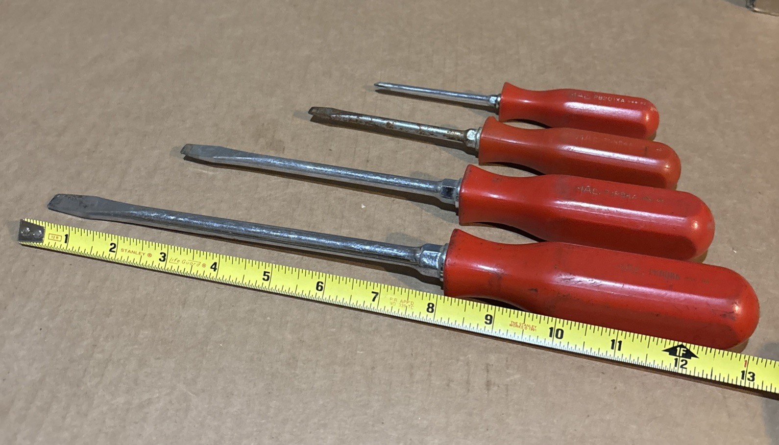 Mac Tools 4-piece (3) Slotted 1-Phillips Screwdrivers Red Hard Handles ...