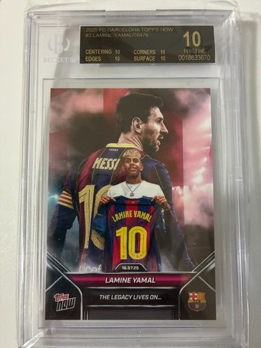 Lamine Yamal 2025 Messi FC Barcelona Topps Now #2 BGS 10 Black Label ...