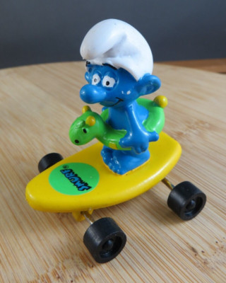 Vintage Smurf Skateboard Single Swim Float Peyo Applause Hardee's Kid ...