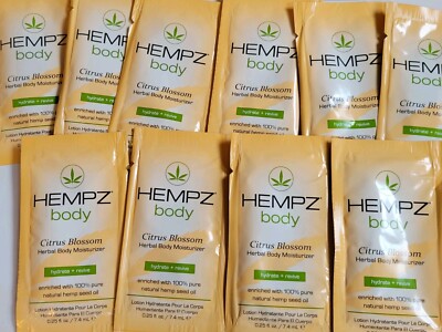 Hempz Citrus Blossom Body After Tanning Bed Moisturizer Lotion Packets ...