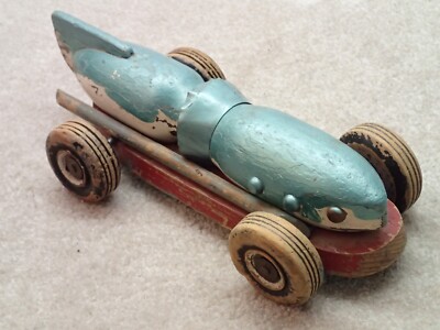 Vintage Wood Derby Race Car Racer Hand Made Folk Art Scouts | eBay