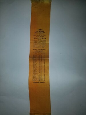 1897 Stevengraph style silk / large bookmark QUEEN VICTORIA Diamond ...