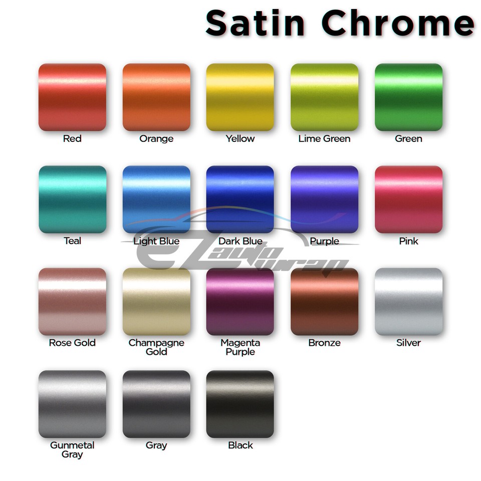 Premium Satin Chrome Matte Metallic Vinyl Wrap Sticker Sheet Film ...