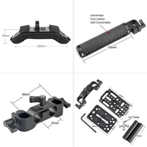 NICEYRIG Shoulder Pad Rig with Rod Handles/Baseplate for Video Camera ...