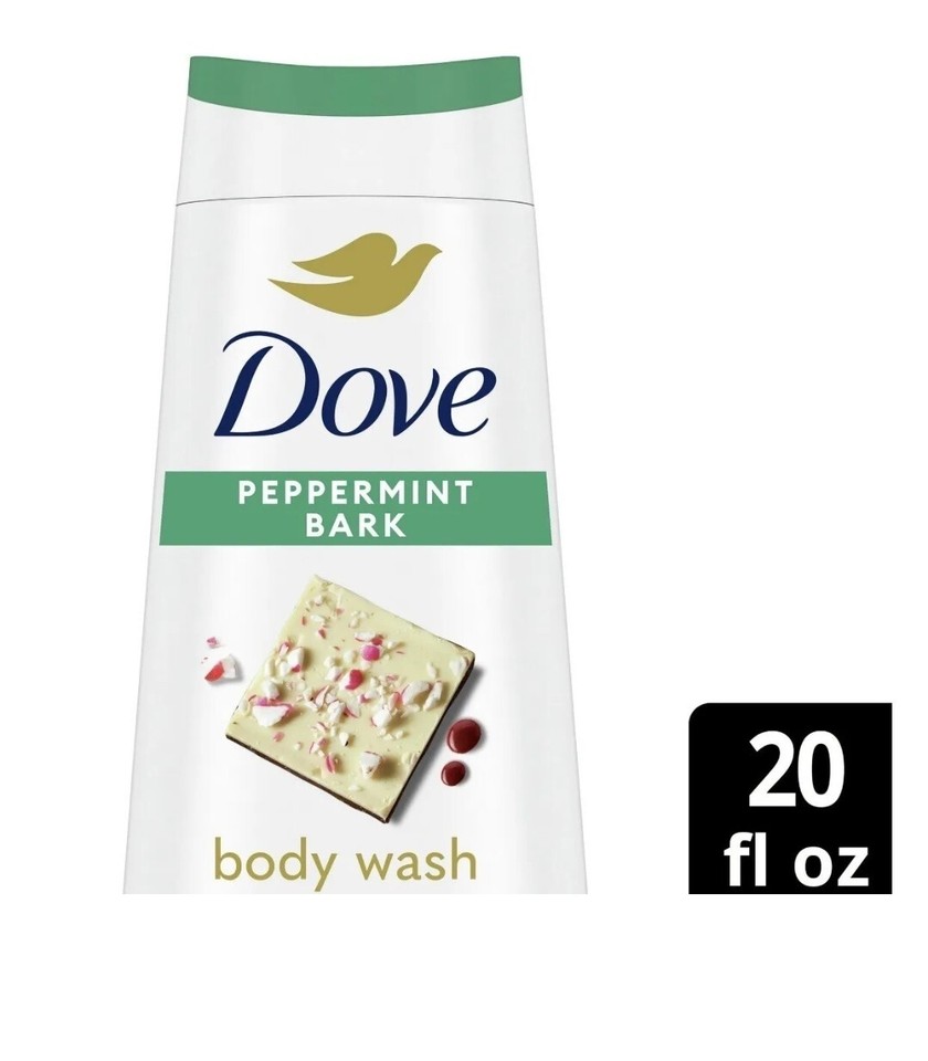 Dove PEPPERMINT BARK Liquid Body Wash Holiday Treats Limited Edition 20 ...
