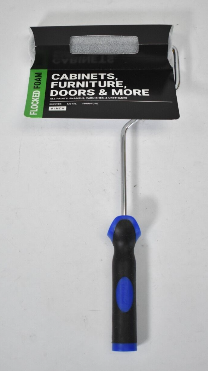 Whizz Flocked Foam Cabinets Furniture Mini Paint Roller 6" Blue Handle ...