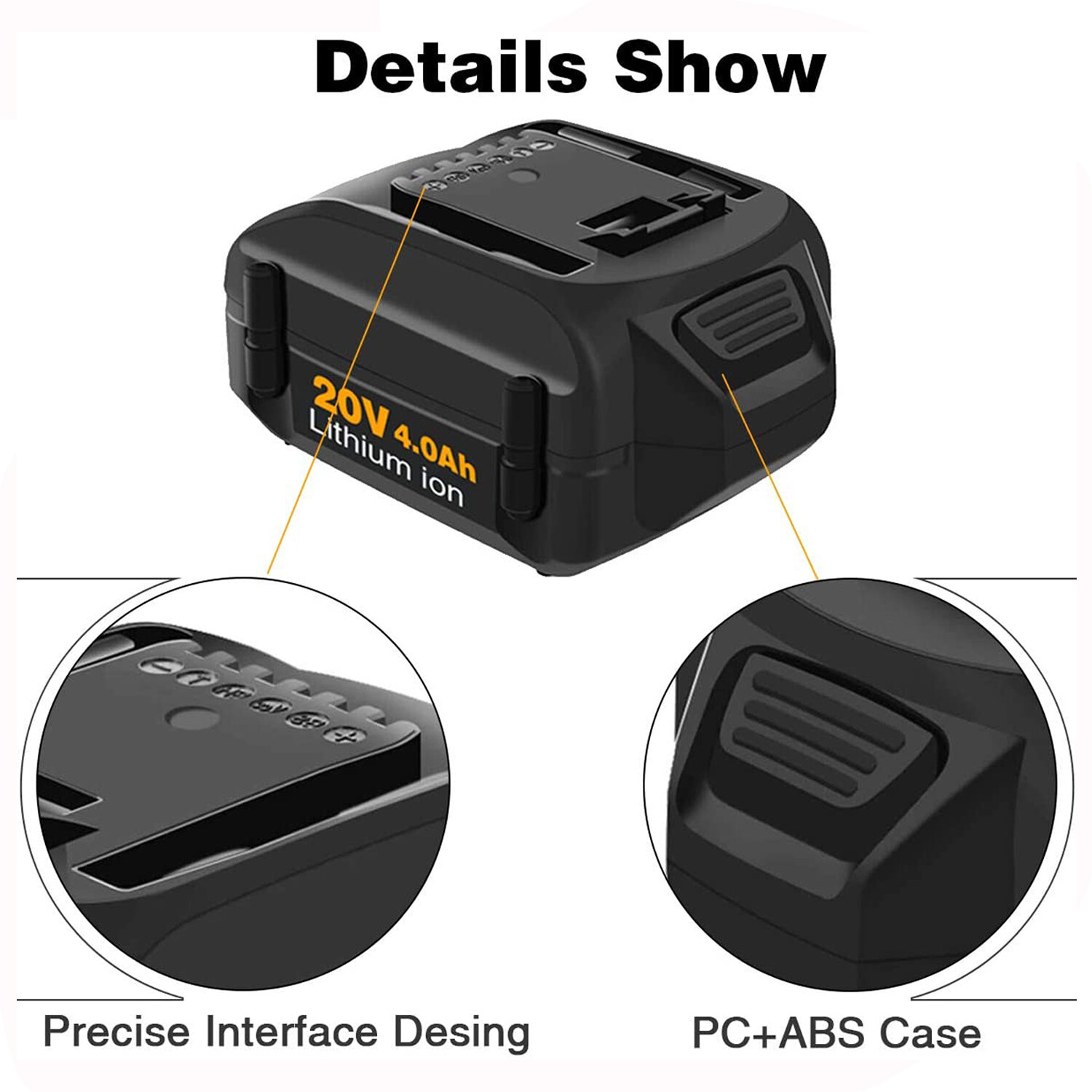 For WORX WA3525 WA3520 20V 4.0Ah Max Lithium High Capacity Battery ...