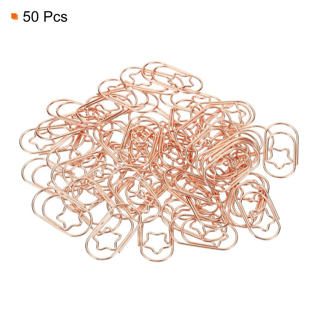 50PCS Star Shaped Paper Clips Metal Memo Clips Set Home Binder Clips ...