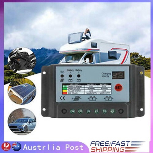 NEW Solar Panel Dual Battery Regulator Charge Controller For 12V/24V ...