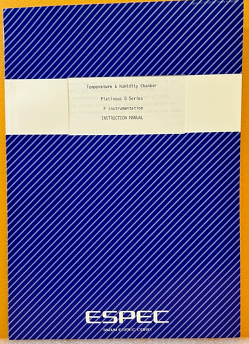 Espec Corporation Temperature & Humidity Chamber Instruction Manual. | eBay