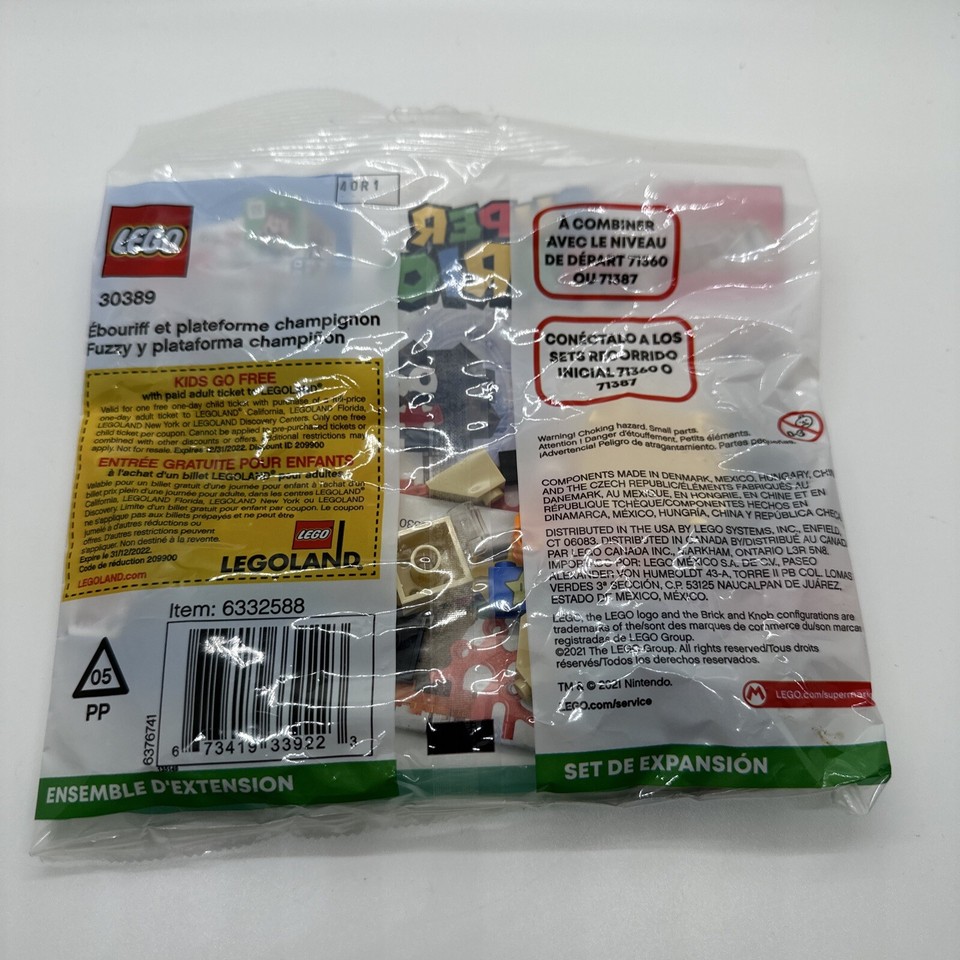 LEGO Super Mario Fuzzy & Mushroom Platform Expansion Set 30389 ...