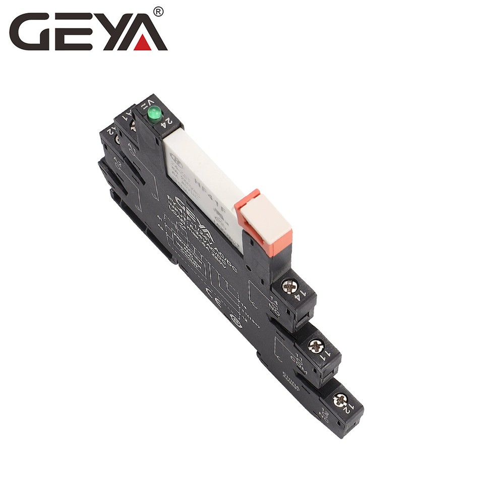 GEYA 5PCS Black UL Slim PLC 12/24V AC/DC Relay module Socket 6.2mm ...