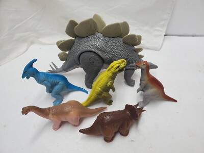 6x Vintage Playskool Dinosaur Lot Stegosaurus Triceratops T-rex 1987-88 ...