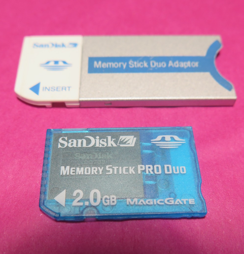 Memory Stick Duo Adaptor + SANDISK 2GB Pro Duo MagicGate Card *for Sony ...