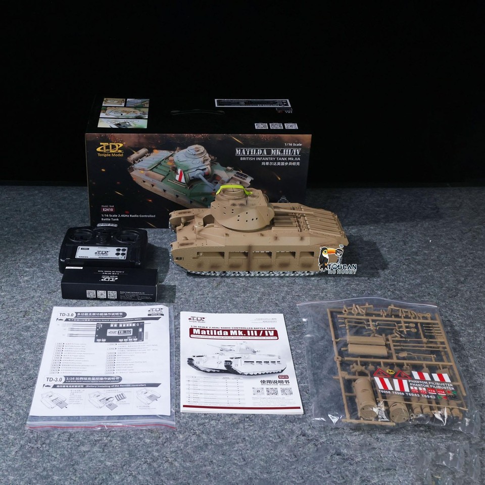 1/16 RC Military Tank Matilda III IV Tongde IR 320°Electric Model Road ...