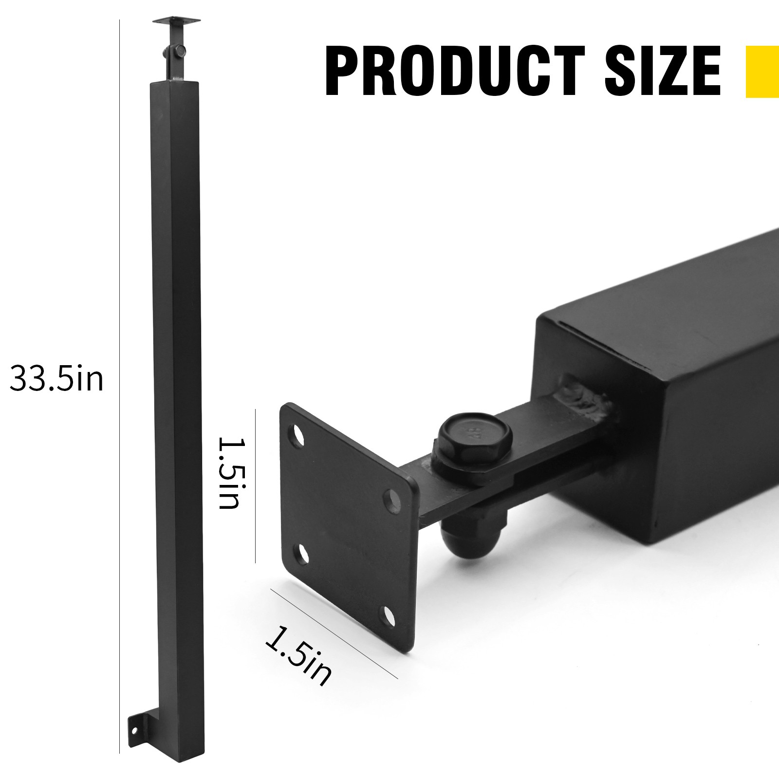 33.4in/85cm 270° Adjustable Metal Black Square Stair Baluster Posts ...