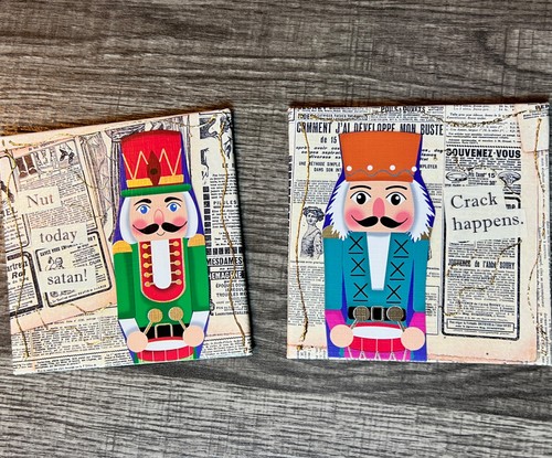 Handmade Nutcracker Collage Magnet set 4x4 – Vintage Paper & Gold ...