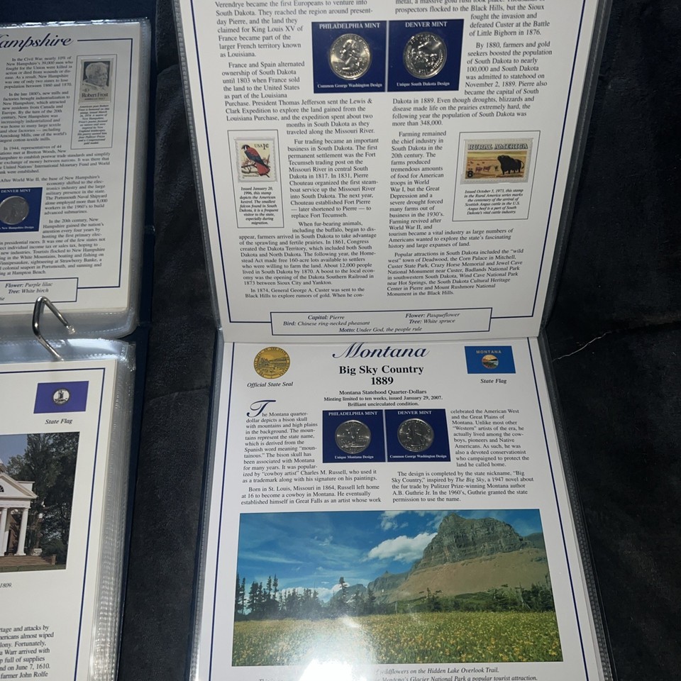 Statehood Quarters Collection Postal Commemorative Society Volume 1 &2 ...
