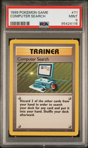 1999 Pokemon Base Set Trainer Computer Search 71/102 PSA 9 Mint Rare ...