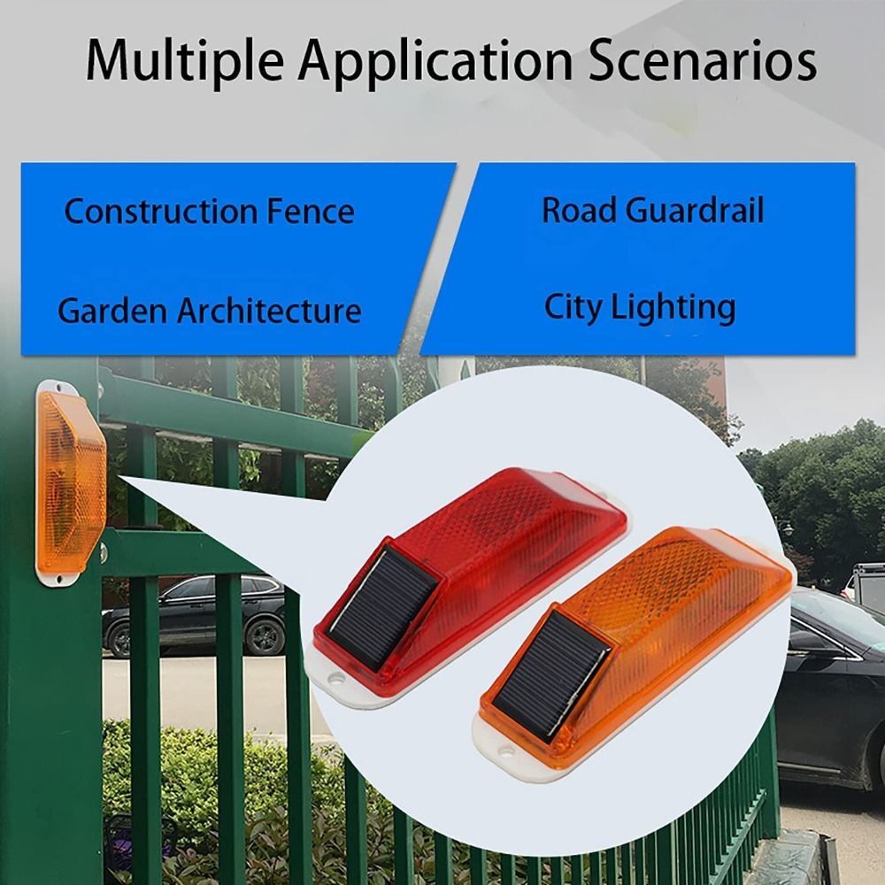2Pcs Red Solar Strobe Warning Light Wireless Light Beacon Barricade | eBay