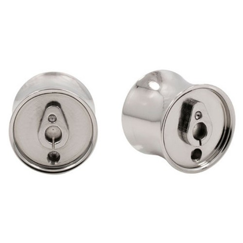 PAIR-Soda/Beer/Pop Can Solid Steel Double Flare Ear Plugs 06mm/2 Gauge ...