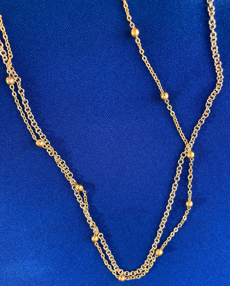 4tlg Timeless Nice Jewelry Set Gold 2 Chains Leaf Pendant & Oval ...