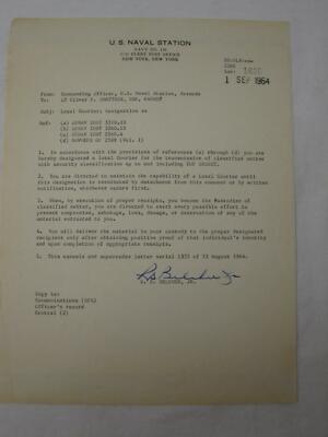 1964 Orders Courier Classified Info Navy Belcher Bermuda Shattuck ...