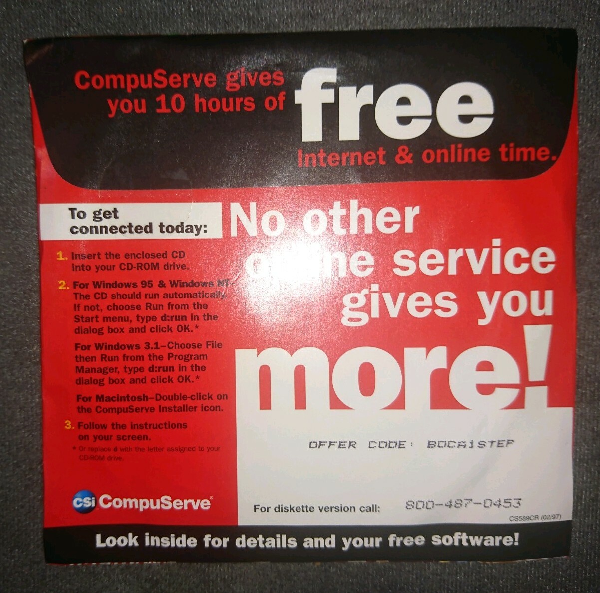 x2 LOT of Internet cds. AOL 1175 hours 5x faster and Compuserve windows ...