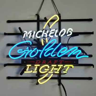 Golden Draft Beer Neon Sign 19"x15" Home Bar Club Wall Decor Artwork ...