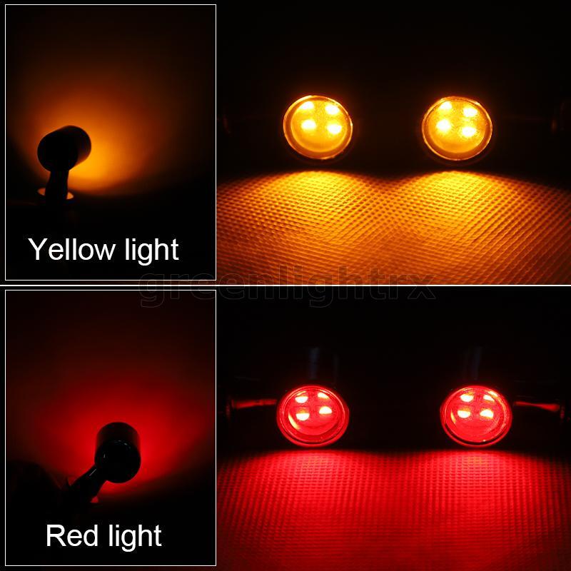 2X Amber Red LED Motorcycle Turn Signal Light Indicator Blinker Mini ...