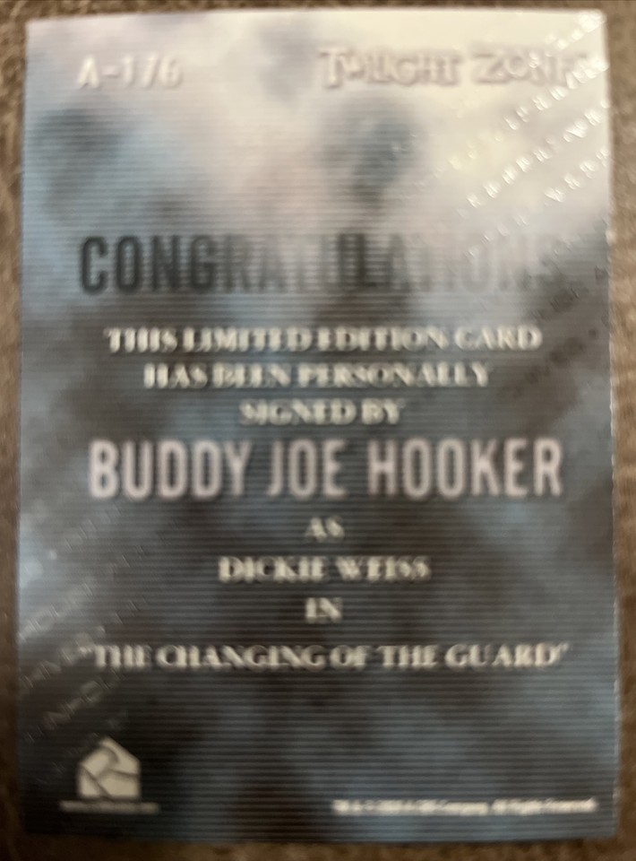 Twilight Zone Archives Buddy Joe Hooker Autograph Card A176 2020 ...