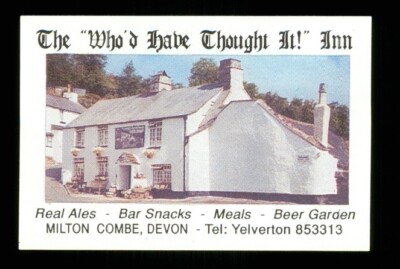Matchbox label Pub The Who'd Have Thought It Inn Milton Combe Devon ...