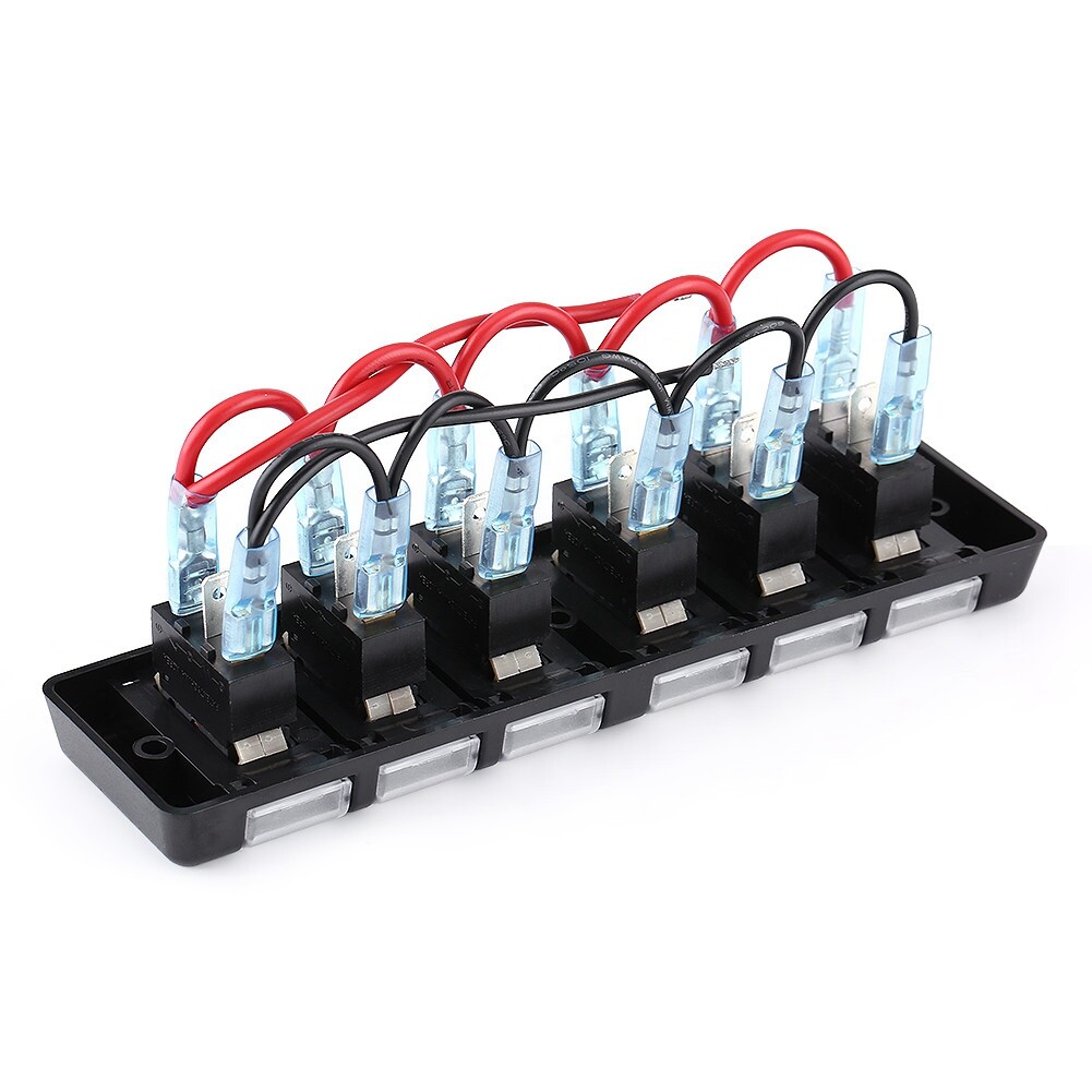 6 Gang 12V Waterproof Rocker Switch Panel Circuit Breakers For Car RV ...