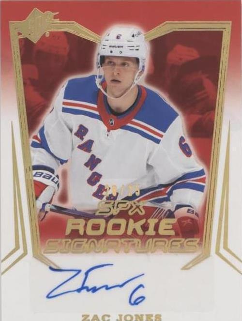2021-22 SPx - Spx Rookie Signatures Zac Jones #SPXR-ZJ Gold /25 (AU, RC ...
