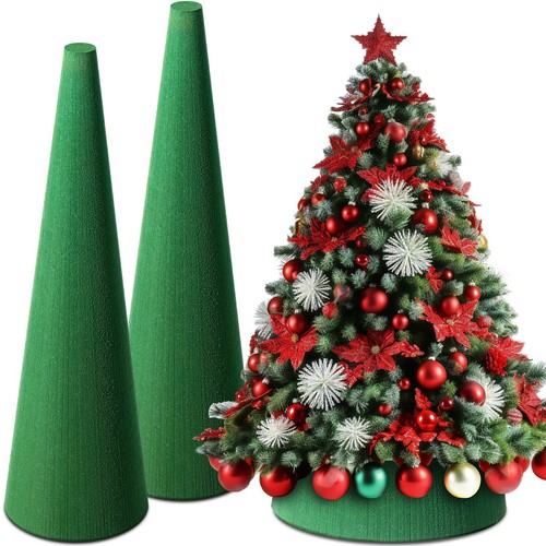 2 Pack Floral Foam Tree Cones for Christmas DIY Craft 16 x 4.72 Inch ...