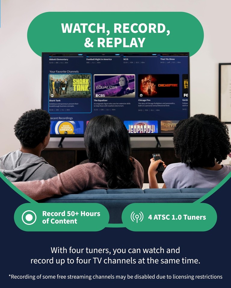 Tablo 4th Gen 4-Tuner Over-The-Air (OTA) DVR - Watch, Pause & Record ...