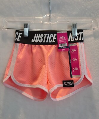 Justice Girls Mesh Dolphin Shorts Canteloupe Logo Size S (5/6) | eBay