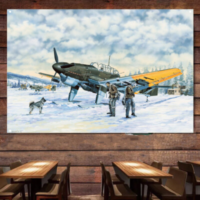 Ju 87B-2 U4 Stuka Bomber Banner WW 2 German Fighter Art Poster Wall ...