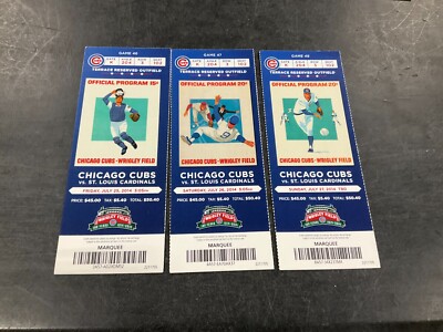 CUBS~2014 TICKET STUB 7/25/14-7/26/14-7/27/14 VS CARDINALS | eBay